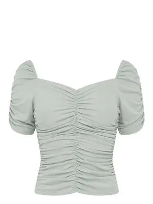 Carmen Says Turquoise Persephone Draped Top - Blue