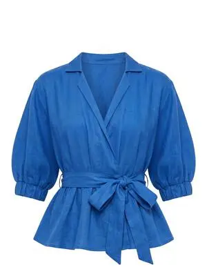 Yumi Kim Dara Linen Top - Blue