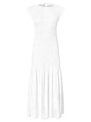 PAR Y ESCALA Smocked Bodice Maxi Dress - White