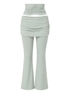 CARMEN SAYS Blue Turquoise Persephone Jersey Pants