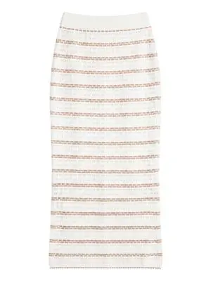 BRODIE CASHMERE Breton Stitch Skirt - Brown