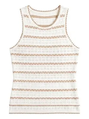 BRODIE CASHMERE Breton Stitch Vest - Brown