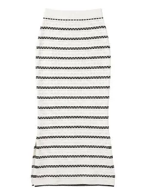 BRODIE CASHMERE Breton Stitch Skirt - Black