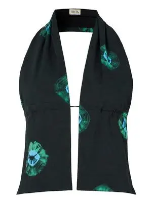PAR Y ESCALA Sl Agus Hand-dyed Cotton Top With Open Back - Black