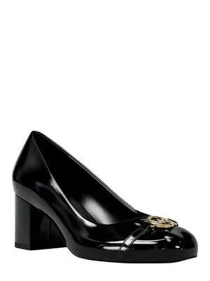 Michael Kors Dori Patent Block Heel Pump - Black