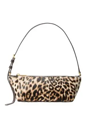Michael Kors Laila Small Leopard Print Calf Hair Pochette - Brown