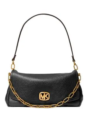 Michael Kors Bryant Large Textured Leather Convertible Shoulder Bag In By - Black