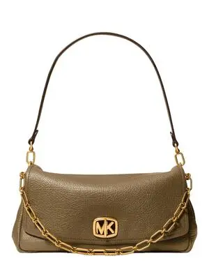 Michael Kors Bryant Large Textured Leather Convertible Shoulder Bag Green