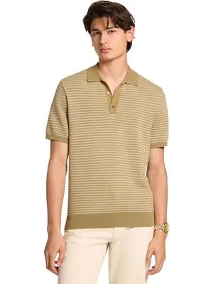Michael Kors Two-tone Knit Polo Shirt - Green