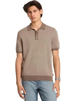 Michael Kors Two-tone Knit Polo Shirt - Grey