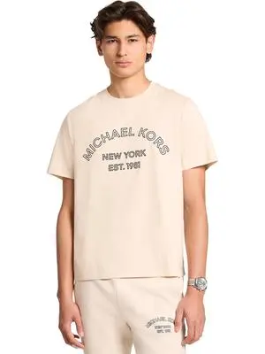 Michael Kors Graphic Logo Cotton Jersey T-shirt - Natural