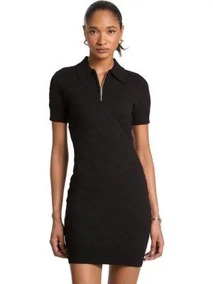 Michael Kors Logo Jacquard Polo Dress - Black