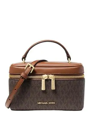 Michael Kors Vivi Small Signature Logo Vanity Crossbody Bag - Brown