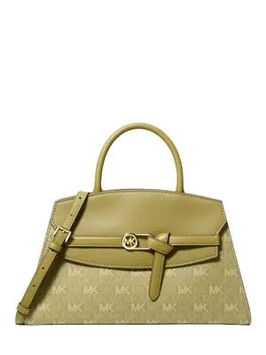 Michael Kors Greta Medium Signature Logo Satchel - Green