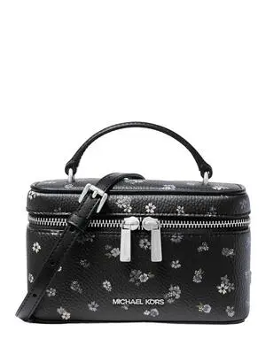 Michael Kors Vivi Small Floral Printed Vanity Crossbody Bag - Black