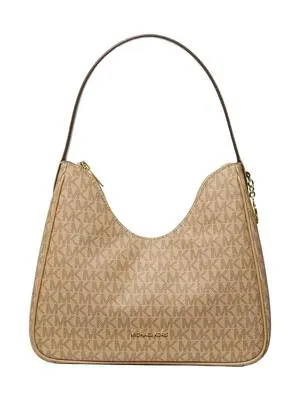 Michael Kors Nayla Small Signature Logo Hobo Shoulder Bag - Brown
