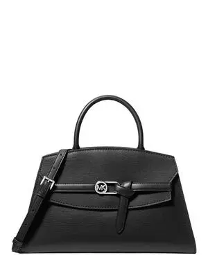 Michael Kors Greta Medium Leather Satchel - Black