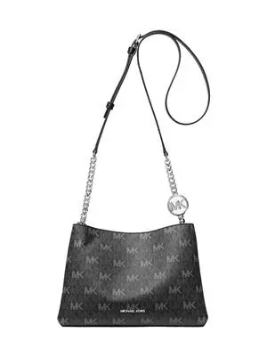 Michael Kors Christina Small Signature Logo Crossbody Bag - Black