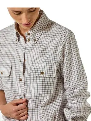 Serena Bute Cotton Check Shirt - Brown