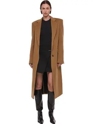 Helmut Lang HELMUT LANG Classic Overcoat Dark Camel