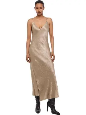 Helmut Lang Crinkle Slip Dress - Taupe