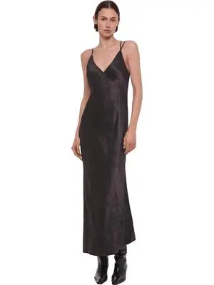 Helmut Lang Crinkle Slip Dress - Truffle