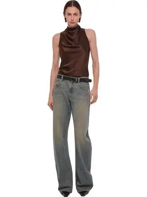 Helmut Lang Silk Tie-neck Top - Serra