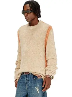 DIESEL® Alpaca-blend Jumper With Spray-dyed Seams - Brown