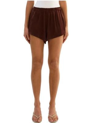 LAMARQUE Melina | Satin Micro Shorts - Brown
