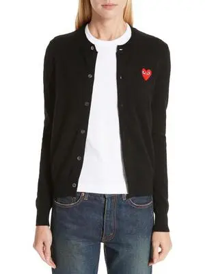 Comme Des Garçons Play Wool Cardigan - Black