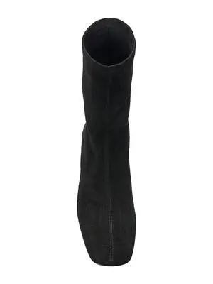 THE ROW Cindy Stretch Suede Boots - Black