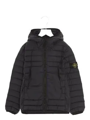 Stone Island Hooded Down Jacket - Blue