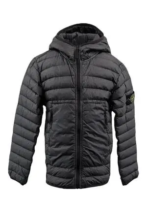 Stone Island Logo-patch Quilted Jacket - Charcoal-grey