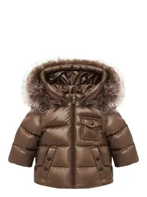 Moncler K2 Hooded Faux Fur-trimmed Down Jacket - Brown