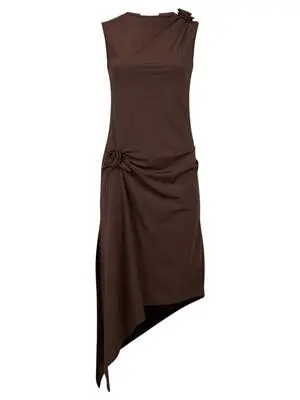 Coperni Sleeveless Floral Embellished Dress - Brown