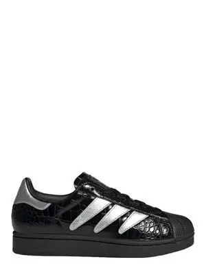 Adidas Superstar Ii W Striped Lace-up Sneakers - Core Black/silver Metal