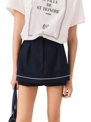 Maje Layered-effect Suit Shorts - Blue