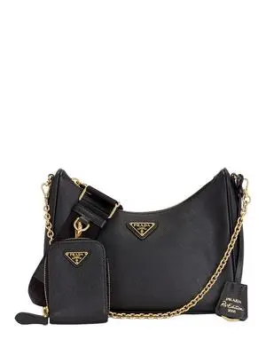 Prada Saffiano Re-edition 2005 Shoulder Bag - Black
