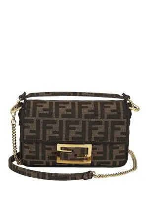 Fendi Mini Ff 1974 Baguette Shoulder Bag - Brown