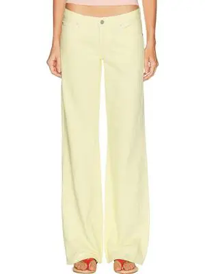 FRAME The Gray Wide Leg Jeans In Yellow - Limoncello