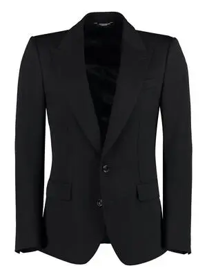 Dolce & Gabbana Single-breasted Virgin Wool Jacket - Black