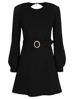 SAINT LAURENT Saint Laurent Crepe Open-Back Dress With Adjustable Belt