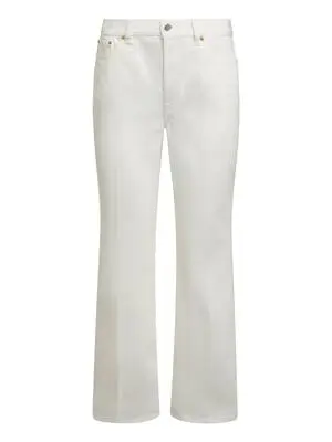 GUCCI GUCCI Flared Trousers With Leather Logo Tag
