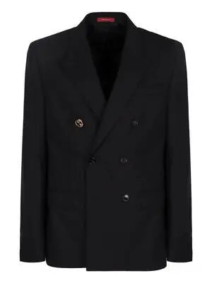 Gucci Double-breasted Wool Jacket - Black