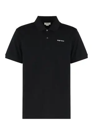 Alexander McQueen McQueen-Inspired Cotton Piqué Polo Shirt With Side Slit Hem Black