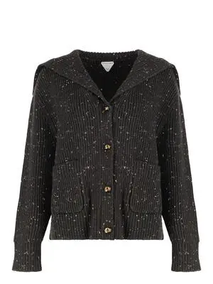 BOTTEGA VENETA Bottega Veneta Heather Effect Wool Cardigan With Front Pockets