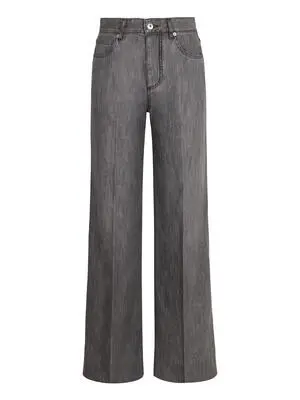 BOTTEGA VENETA Bottega Veneta Bottega-Style Wide-Leg Jeans With Back Leather Tag