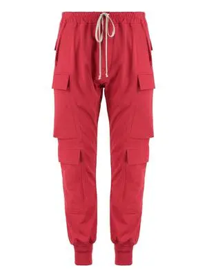 RICK OWENS Rick Owens Men's Stretch Cotton Track Pants With Ribbed Ankle Cuffs