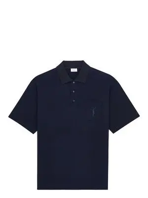 Saint Laurent Polo Shirt With Contrast Polo Panel - Bleuminuit