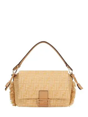 Fendi Mamma Baguette Medium Handbag - Ecru